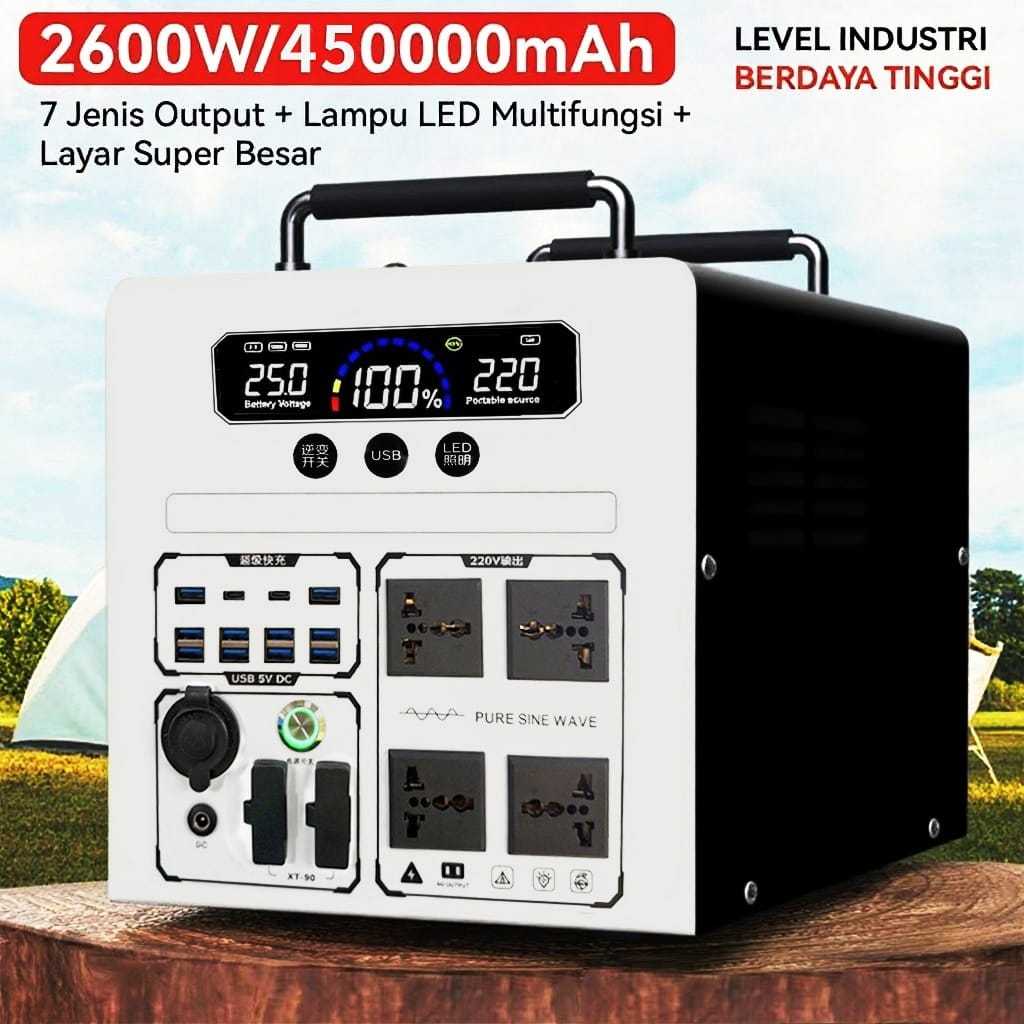 Jual Genset Listrik Power Station Camping Powerbank 220V 2600W Baterai ...