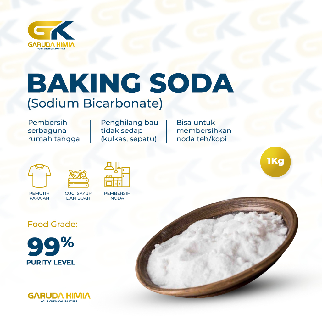 Jual Baking Soda (Food Grade 99% 1Kg ) / Sodium Bicarbonate / Soda Kue ...