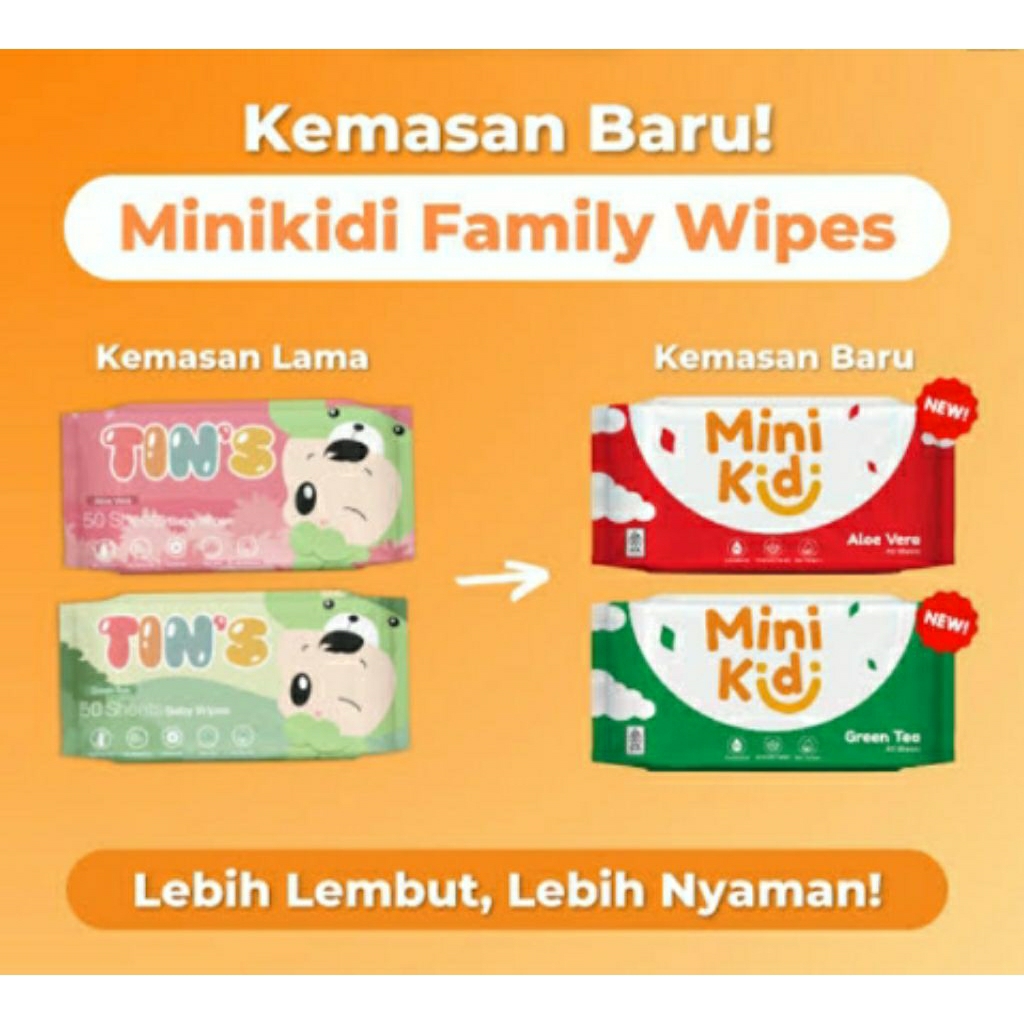 Jual NEW PACK TISSU BASAH MINI KIDI WET TISSUE, TISSU BAYI TINS TIN 10 ...