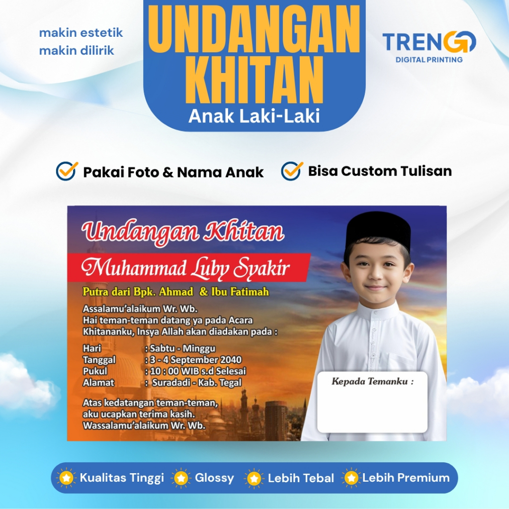 Jual Undangan Khitanan Anak | Undangan Khitan | Undangan Sunat ...
