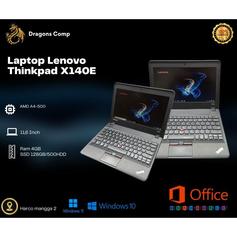 Jual Laptop Lenovo Thinkpad X140E Amd A4-500 Ram 4GB SSD 128GB Layar 11 ...