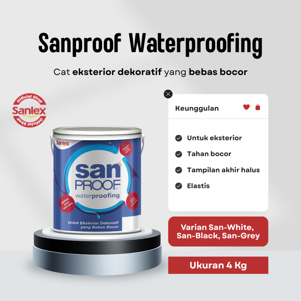 Jual Sanproof Waterproofing Ready Mix - 4 Kg | Shopee Indonesia