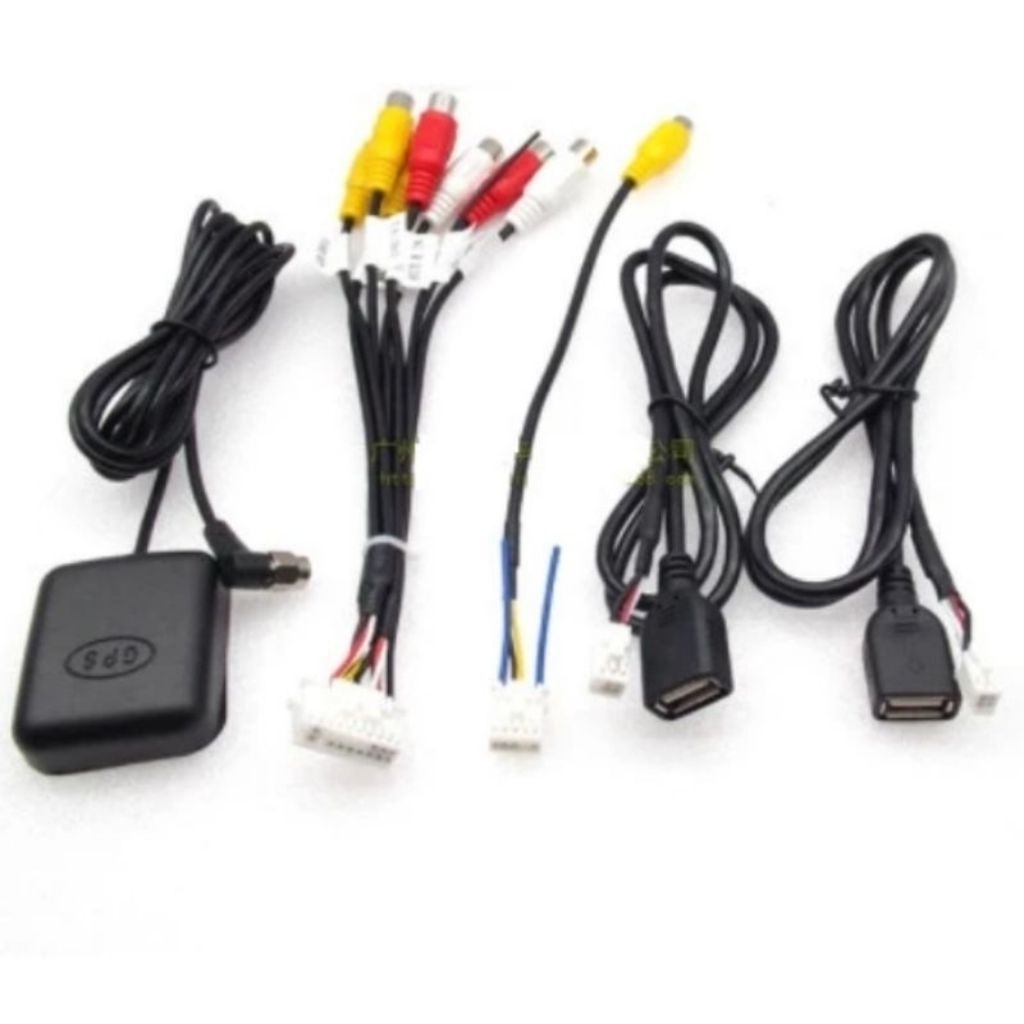 Jual Soket Kabel Port USB RCA Kamera Antena GPS Head unit Android Kabel ...