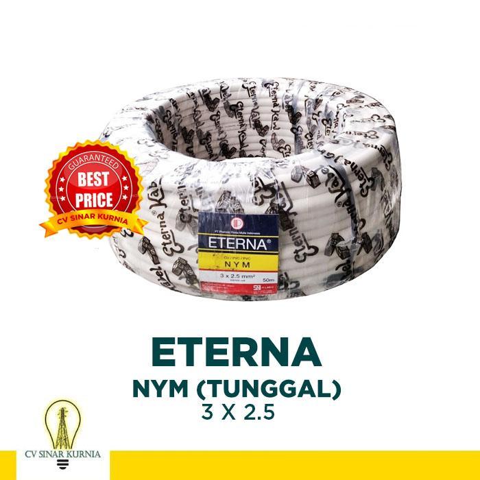 Jual Kabel Listrik ETERNA NYM 3x2.5 3x2,5 3 x 2.5 3 x 2,5 roll @50m SNI | Shopee Indonesia