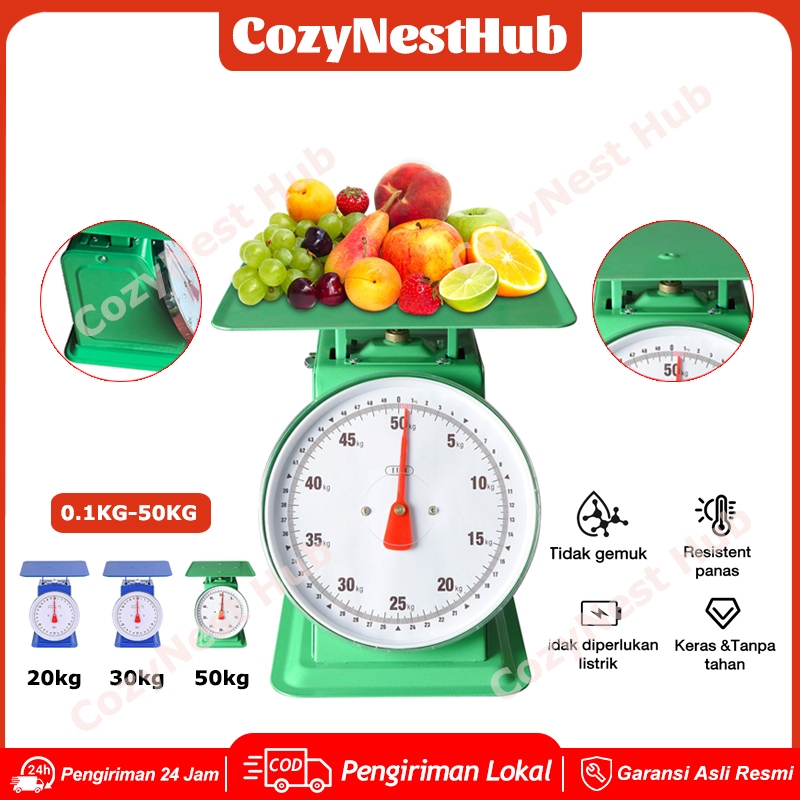 Jual 【Garansi 3 Tahun】Timbangan Manual Jarum 20kg / 30kg / 50kg Spring Dial Scale Besi Plat ...