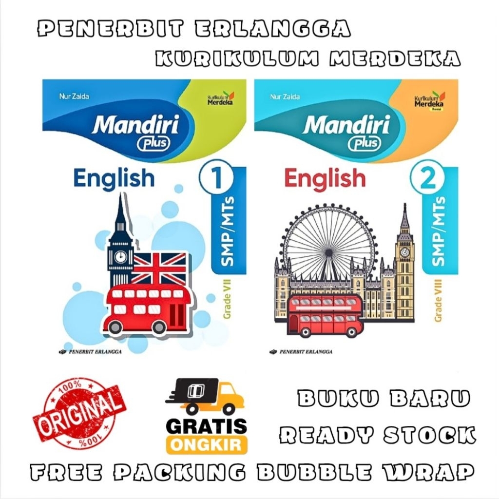 Jual Buku Mandiri Plus English Kelas 1 2 / 7 8 SMP/MTs Erlangga Kurikulum Merdeka Km Bahasa ...