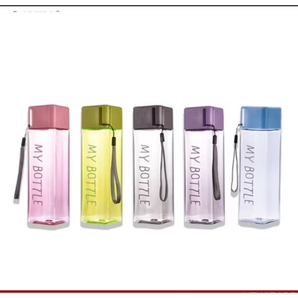 Jual My Bottle Botol Minum Persegi Bulat 500ml | My Bottle Transparan ...