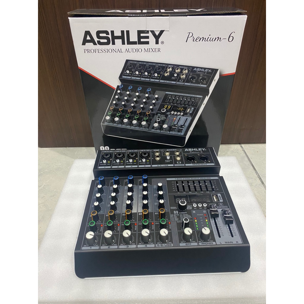Jual Mixer Ashley premium 6 profesional audio mixer 6 chanel ashley original | Shopee Indonesia