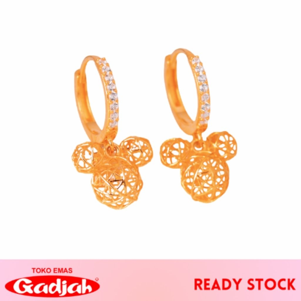 Jual Anting Emas Jepret Bulat Mata Mickey Mouse Krawang - Toko Emas ...