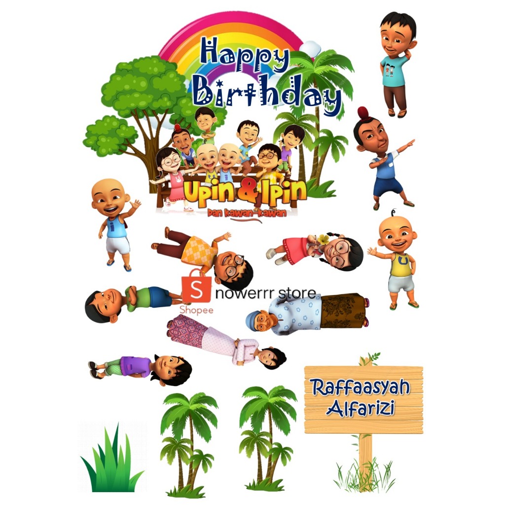 Jual TOPPER CAKE UPIN IPIN FREE CUSTOM NAMA | HIASAN KUE ULTAH TEMA ...