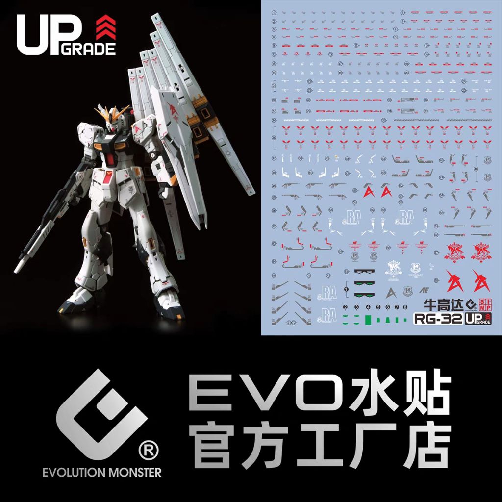 Jual RG 1/144 NU GUNDAM WATER DECAL EVOLUTION MONSTER | Shopee Indonesia