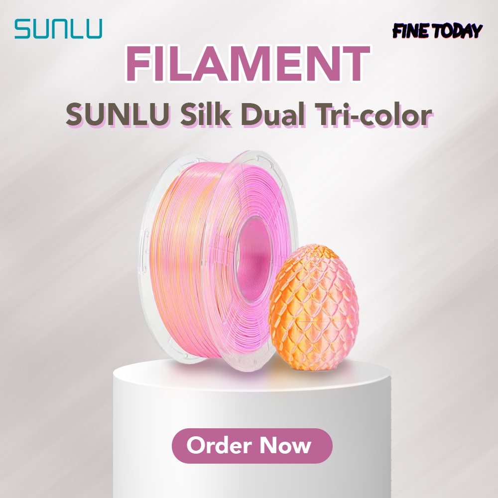 Jual SUNLU 3D PRINTER FILAMENT PLA+ Silk Dual Tri Color Neat Winding 1 ...