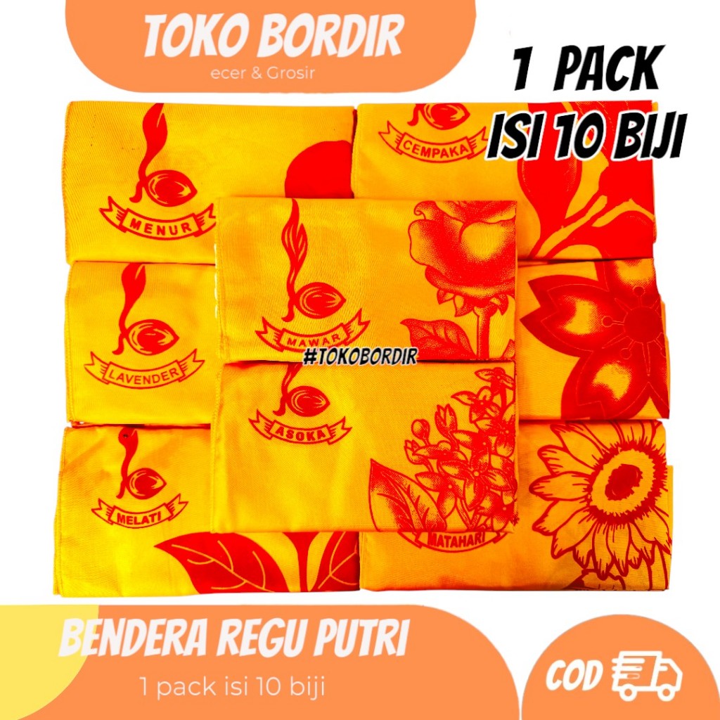 Jual ( 1 pack isi 10 ) Bendera Regu Pramuka putri / bunga | Shopee ...