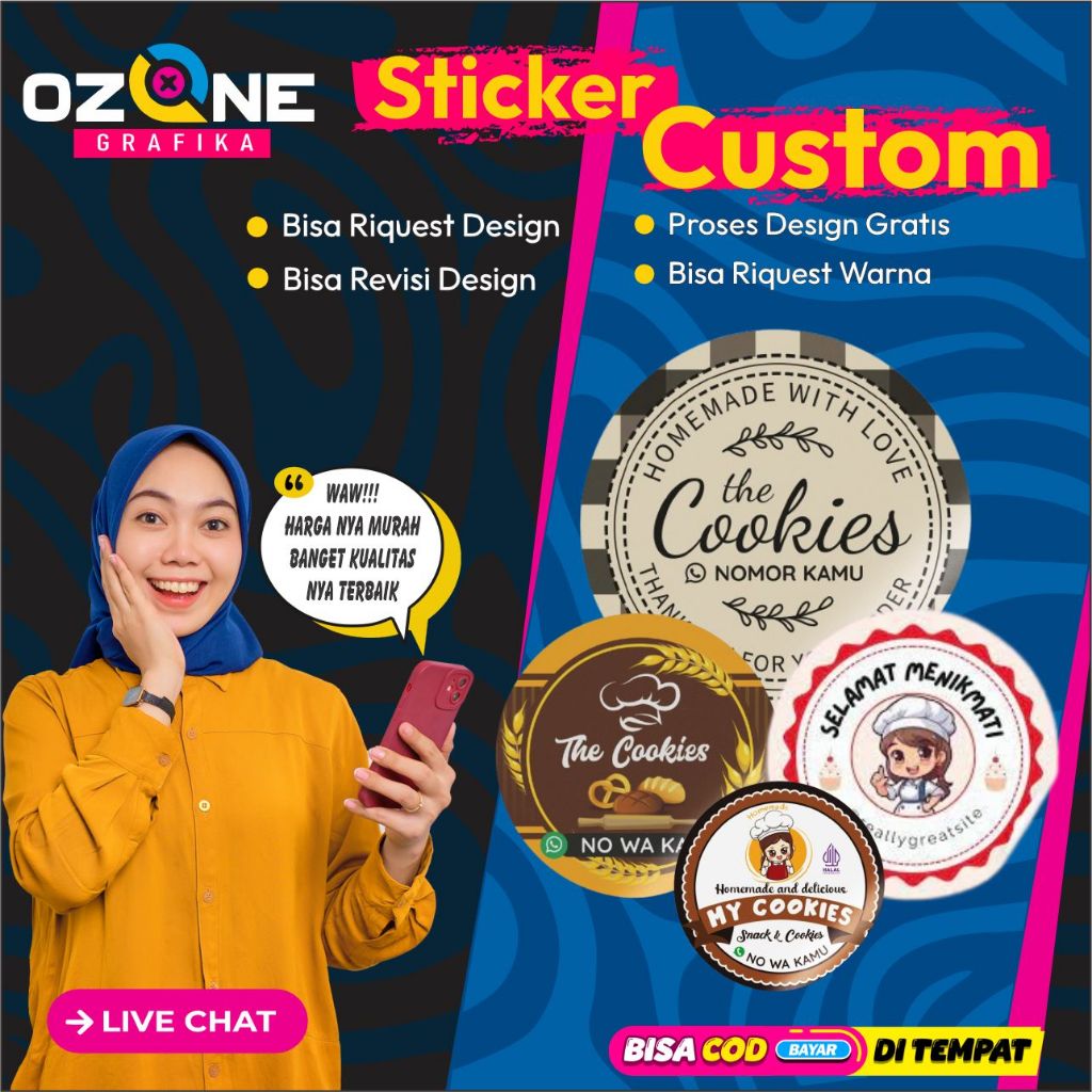 Jual Stiker Label Jualan A3 Custom Bahan Cromo Lebel Merk Usaha Free ...
