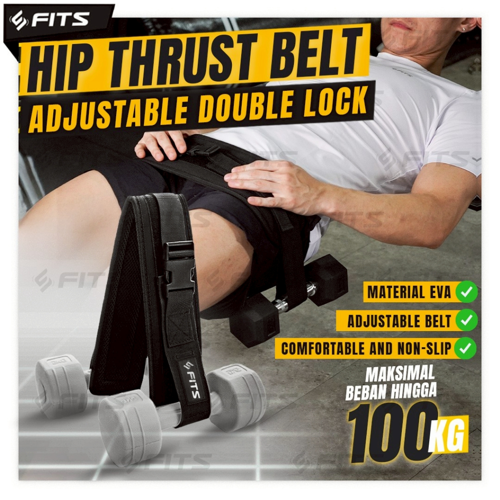 Jual FITS Hip Thrust Belt Adjustable Double Lock Booty Squat Pad ...