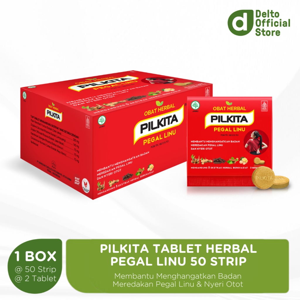 Jual PILKITA Obat / Tablet Herbal Pegal Linu 50 Strip Isi 2 Tablet Obat ...