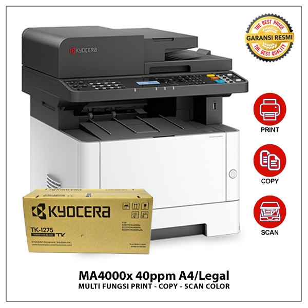 Jual Mesin Fotocopy Printer Multifungsi Kyocera MA4000x A4/F4 Folio + TK1275 | Shopee Indonesia
