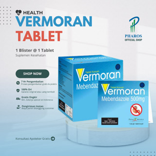 Jual Vermoran Mebendazole 500mg-1 Strip 1 Tablet/Obat Cacing Kunyah ...