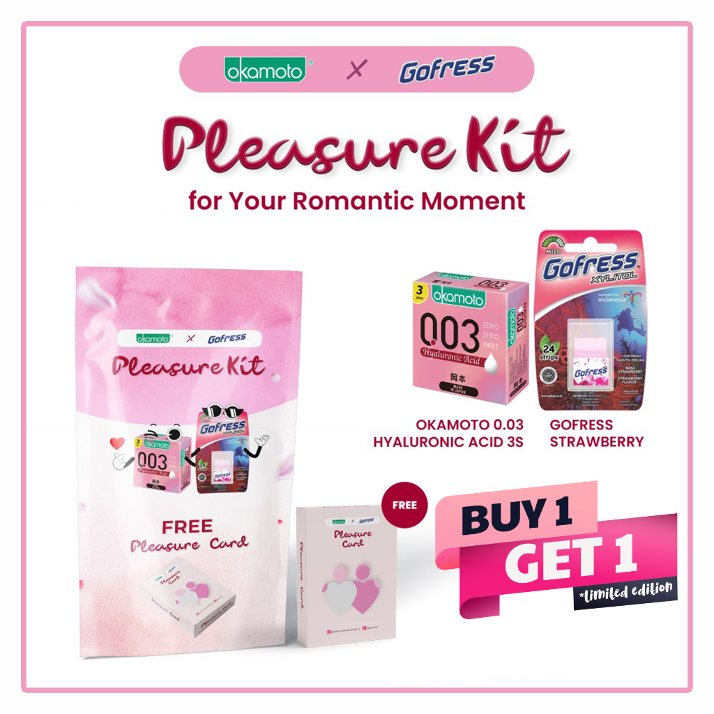 Jual Buy 1 Get 1 [Pleasure Kit Package] Gofress Strawberry X Okamoto ...