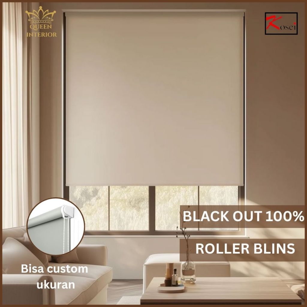 Jual Roller Blind Blackout 100% - 100% BLOK CAHAYA - Tirai Gulung ...