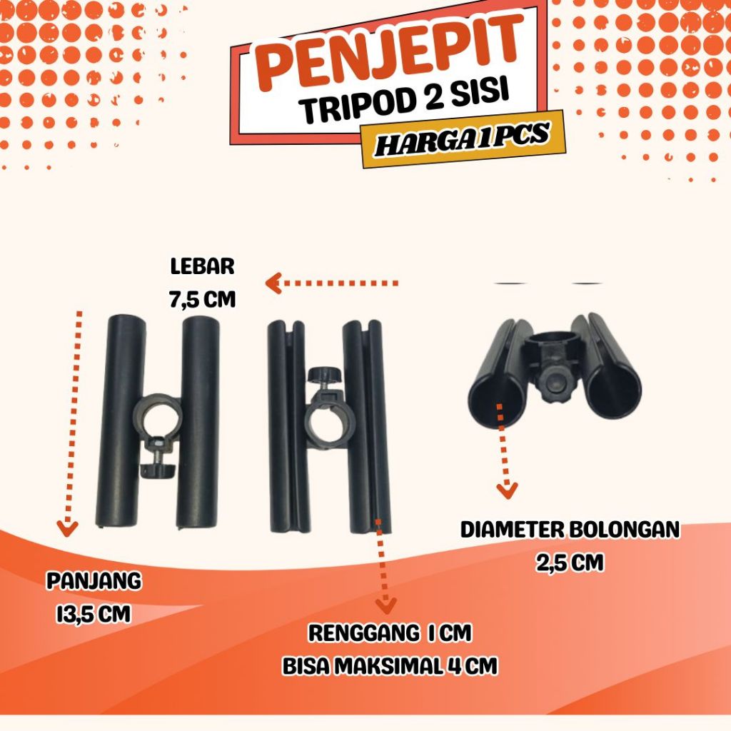 Jual Penjepit Stand Banner Tripod Dua Sisi / Holder Tripod 2 sisi ...