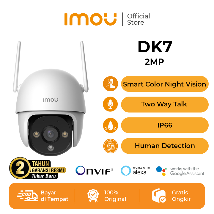 Jual IMOU DK7 2MP Kamera Smart CCTV Wi-Fi 6 Outdoor Human Detection Color Night Vision Sirene ...