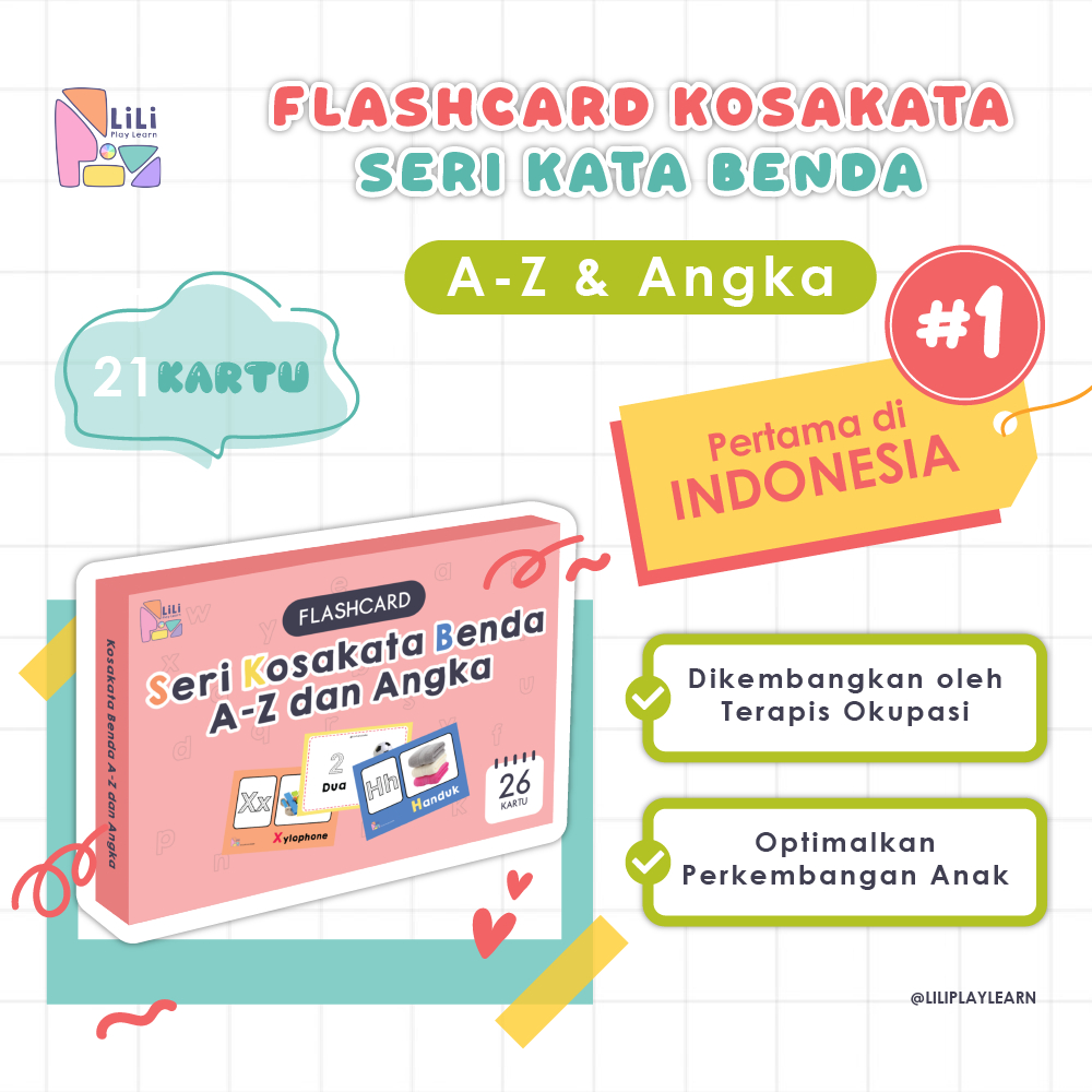 Jual Flashcard Kosa Kata Benda A-Z dan Angka - Lili Play Learn | Shopee ...
