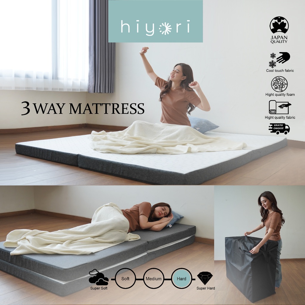 Jual hiyori 3 Way Mattress - Kasur Lipat Busa Premium/Matras Lipat Firm ...