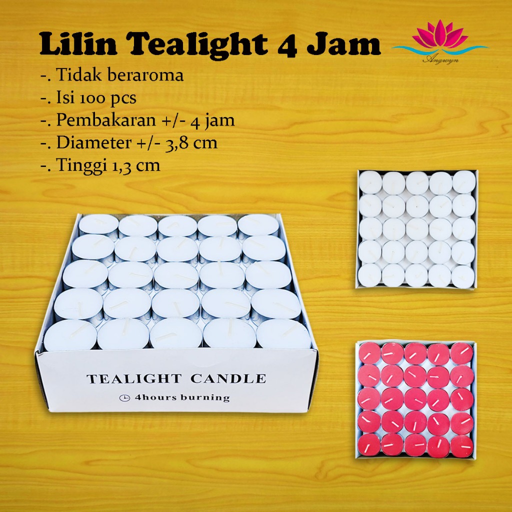 Jual Lilin Tealight / Lilin Kaleng 4 Jam isi 100 pcs | Shopee Indonesia