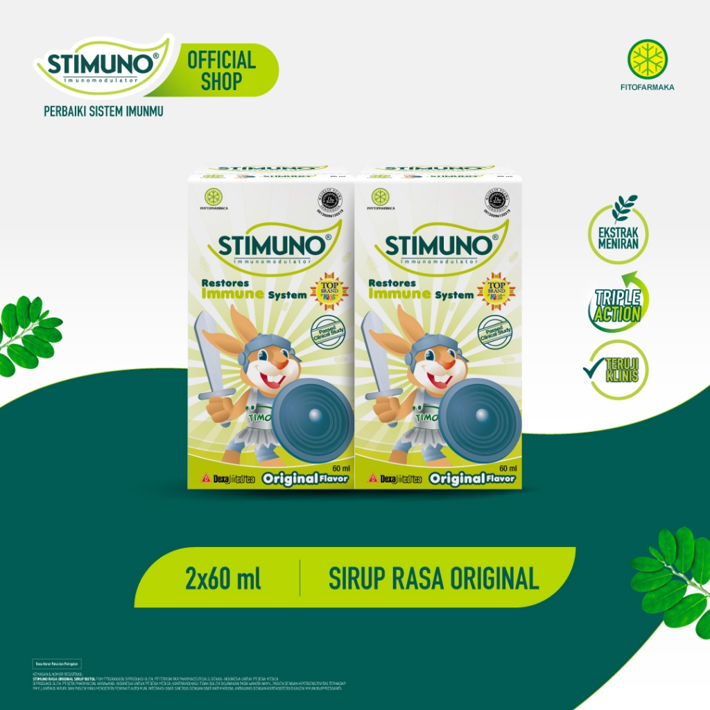 Jual Stimuno Sirup Original 60 ml Suplemen Imun Herbal | Twin Pack ...
