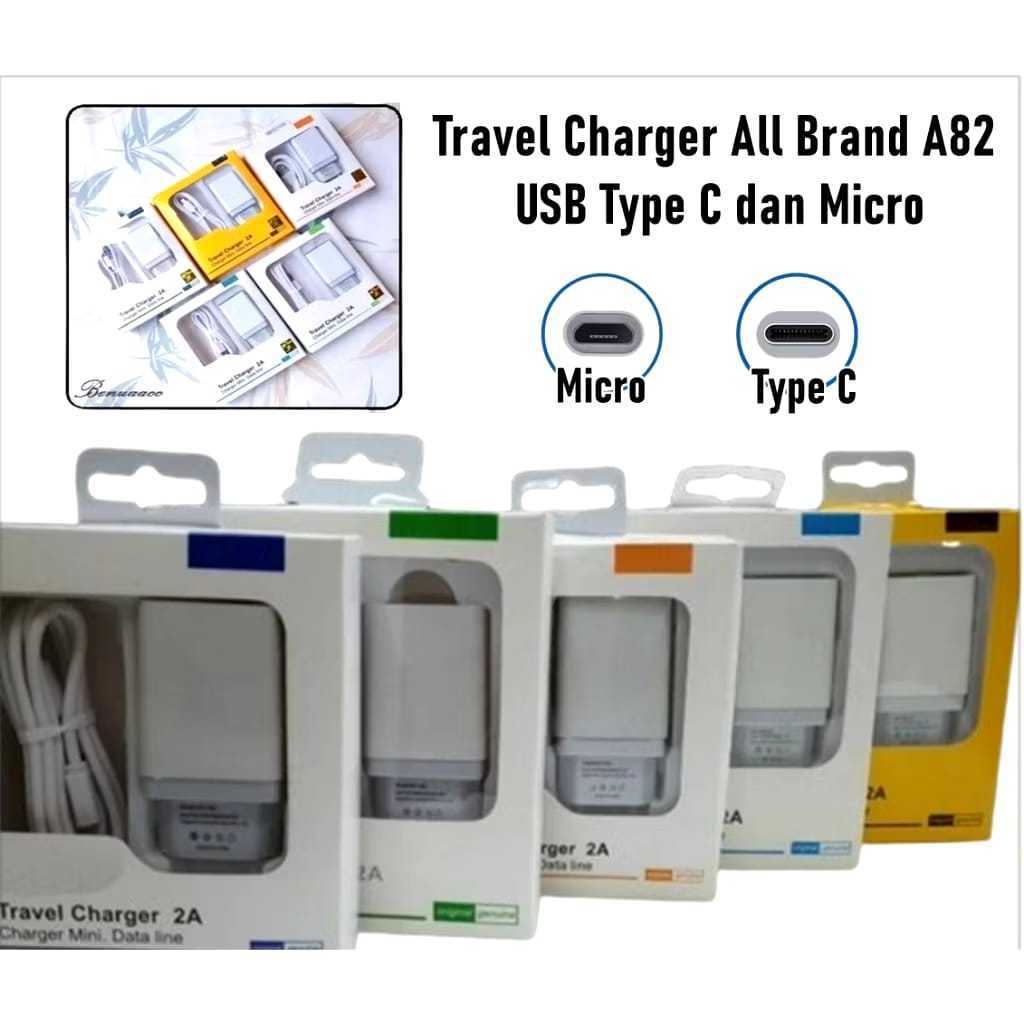 Jual [ GROSIR TERMURAH ] Travel Charger A82 all type 1 usb micro & tipe ...