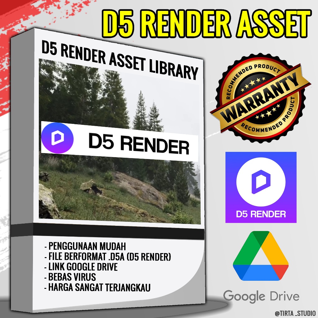 Jual D5 Render Asset Library Maxtree 1-90 310gb++ dan Material PBR + Video Instalasi Asset ...