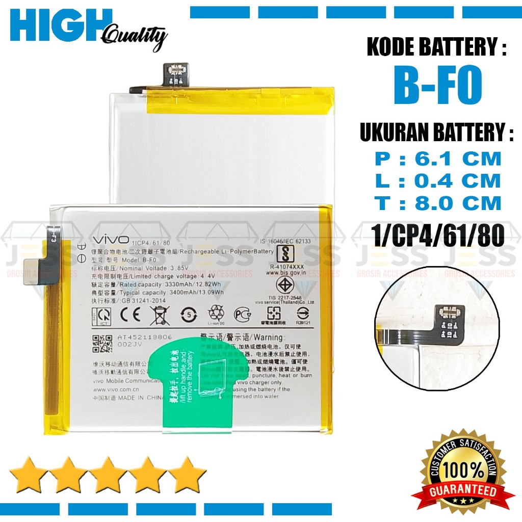 Jual Baterai Vivo V11 Pro / Vivo 1804 / Vivo V11pro Battery B-F0 / BF0 ...