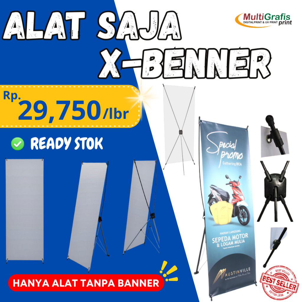 Jual Alat Tiang X Banner / Stand Banner / Standing Ukuran 60x160 cm ...