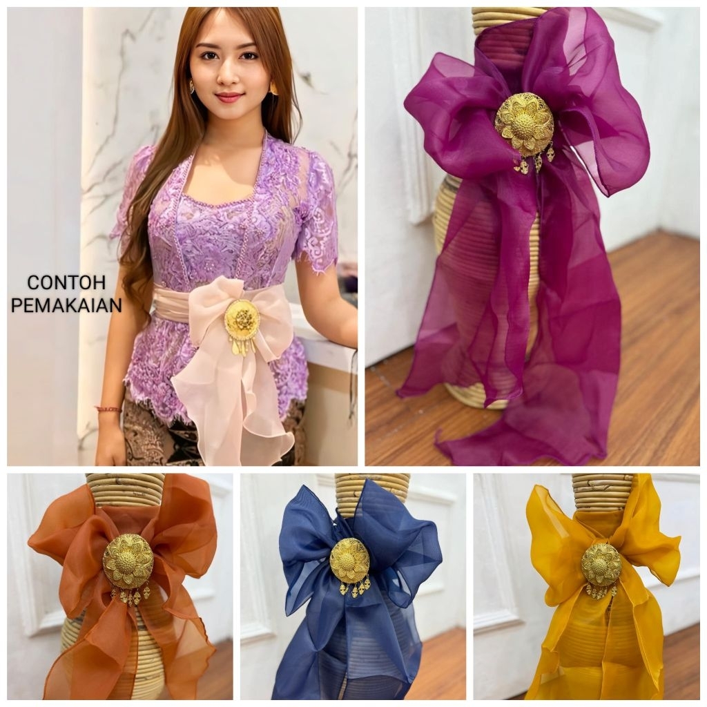 Jual Selendang Organza silk premium/selendang kaca/selendang bali ...