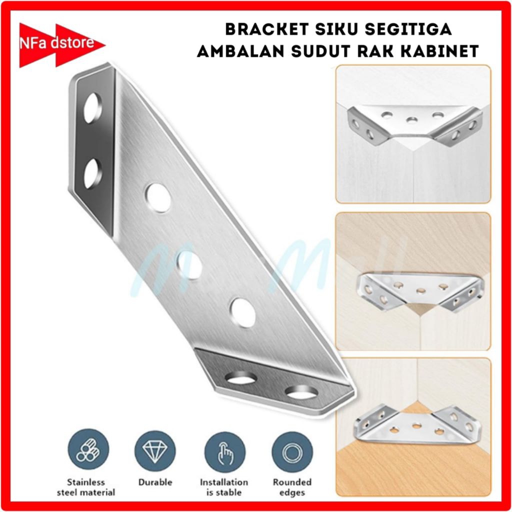 Jual Siku Bracket Segitiga Siku Ambalan Sudut Rak Kabinet Penguat Siku ...