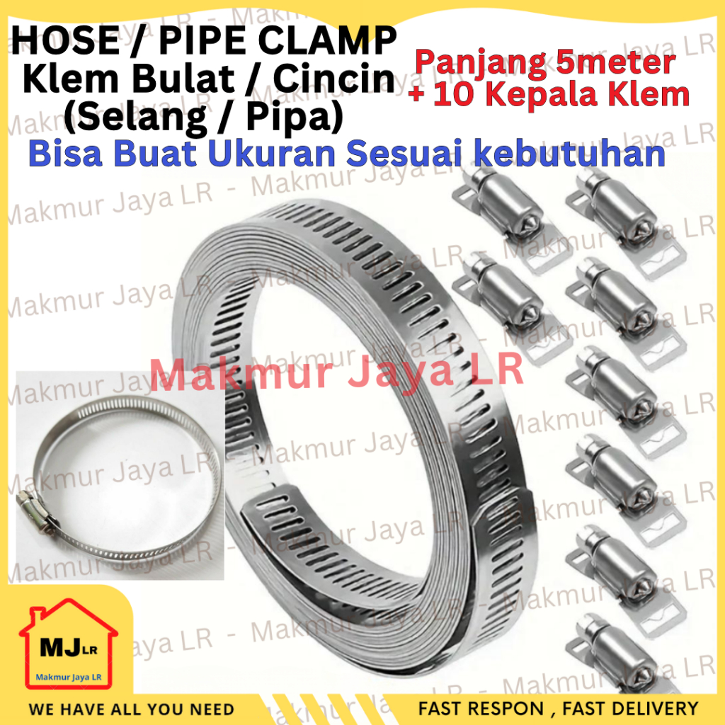 Jual Hose Clamp / Pipe Clamp Klem Selang Pipa Bulat Cincin panjang 5 ...