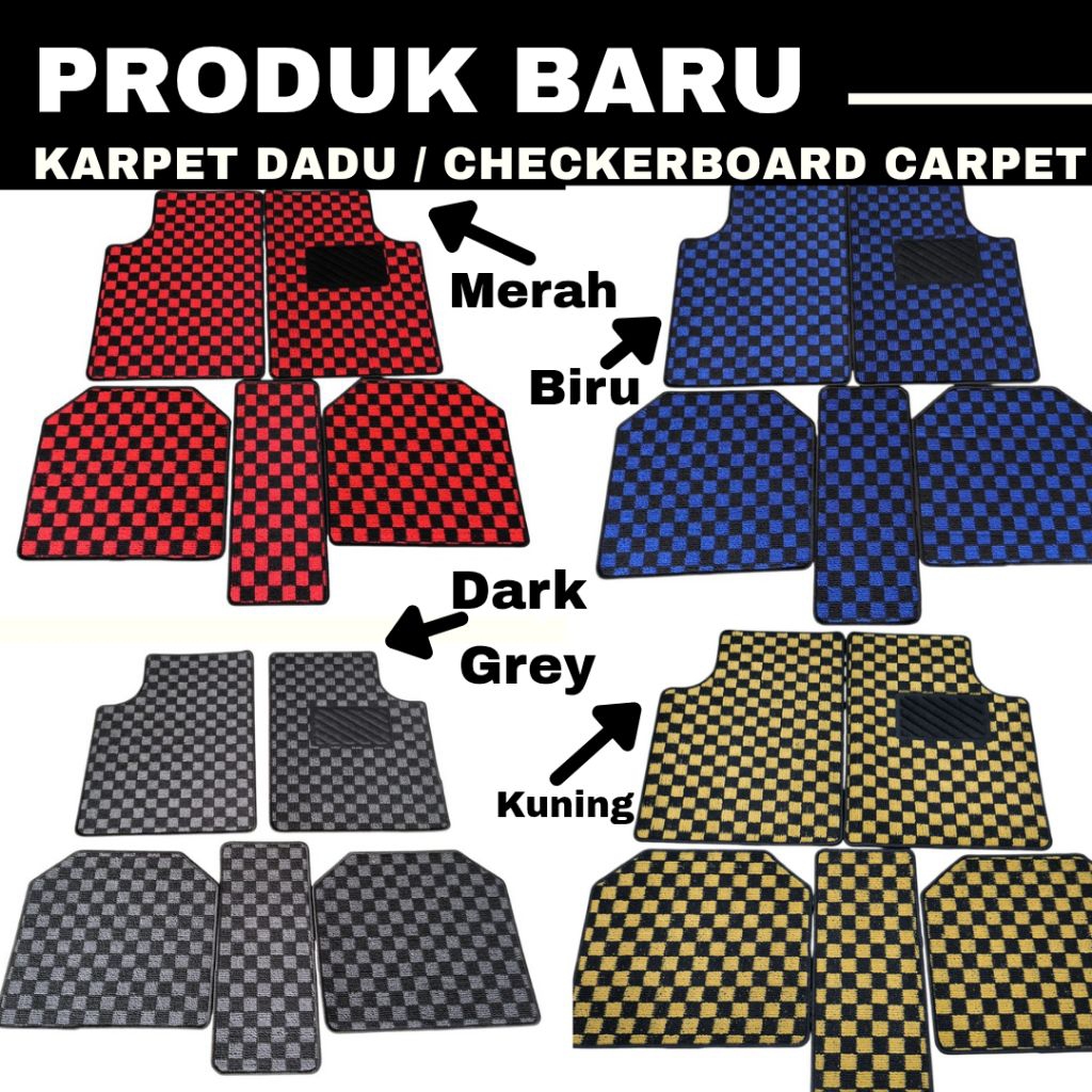 Jual Karpet mobil motif catur atau dadu bisa dibilang checkboard untuk ...