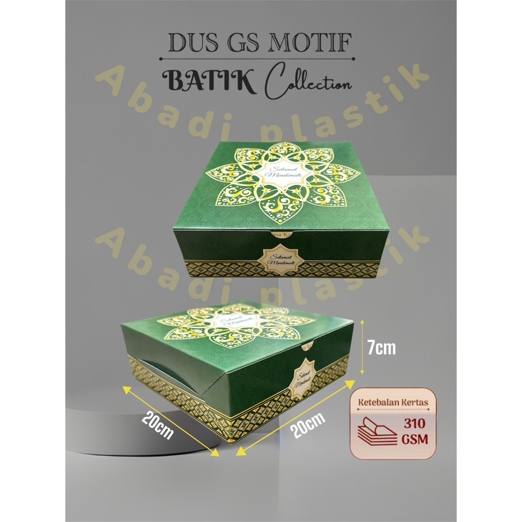 Jual DUS NASI 20x20/DUS BATIK/KOTAK NASI 20x20/DUS NASI MOTIF-ISI 100 ...