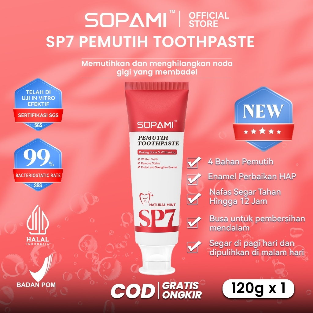 Jual SOPAMI SP7 Pasta Gigi Memutihkan & Memperbaiki Gigi Di Malam Hari ...