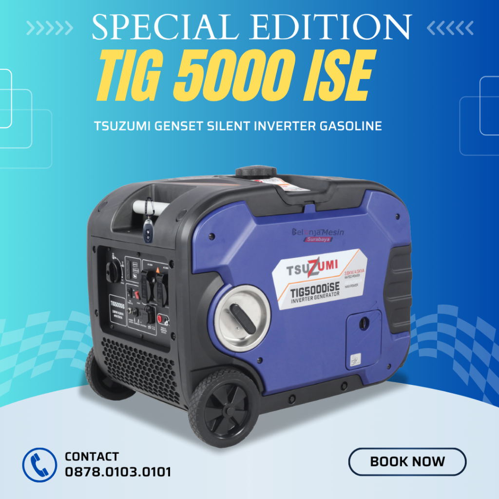 Jual Genset 5 KVA Silent Inverter Gasoline + Remote Tsuzumi TIG 5000 ...