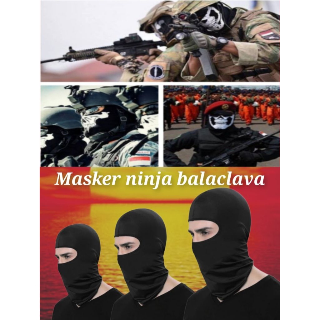 Jual Masker Ninja Hitam Polos Full Face|Masker Pelindung Wajah|Topeng ...