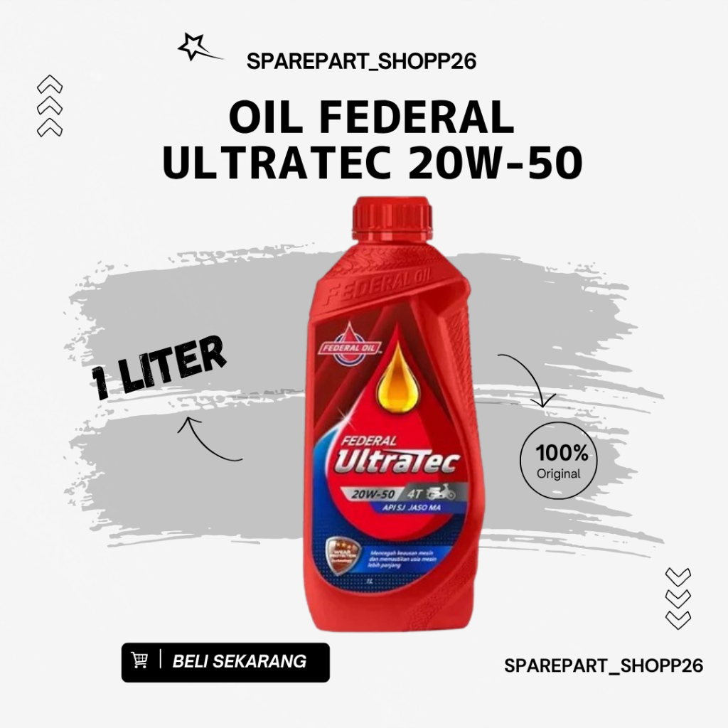 Jual OLI FEDERAL ULTRATEC 1L SAE 20W-50 | Shopee Indonesia