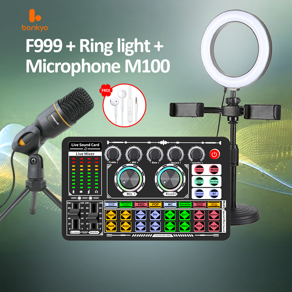 Jual Bonkyo soundcard F999+M100+Light sound card Set dengan Peralatan ...