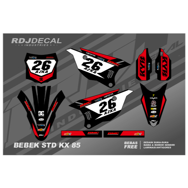 Jual DECAL STIKER BEBEK STANDAR KX 85 (005) DEKAL STICKER GTX FULLBODY ...