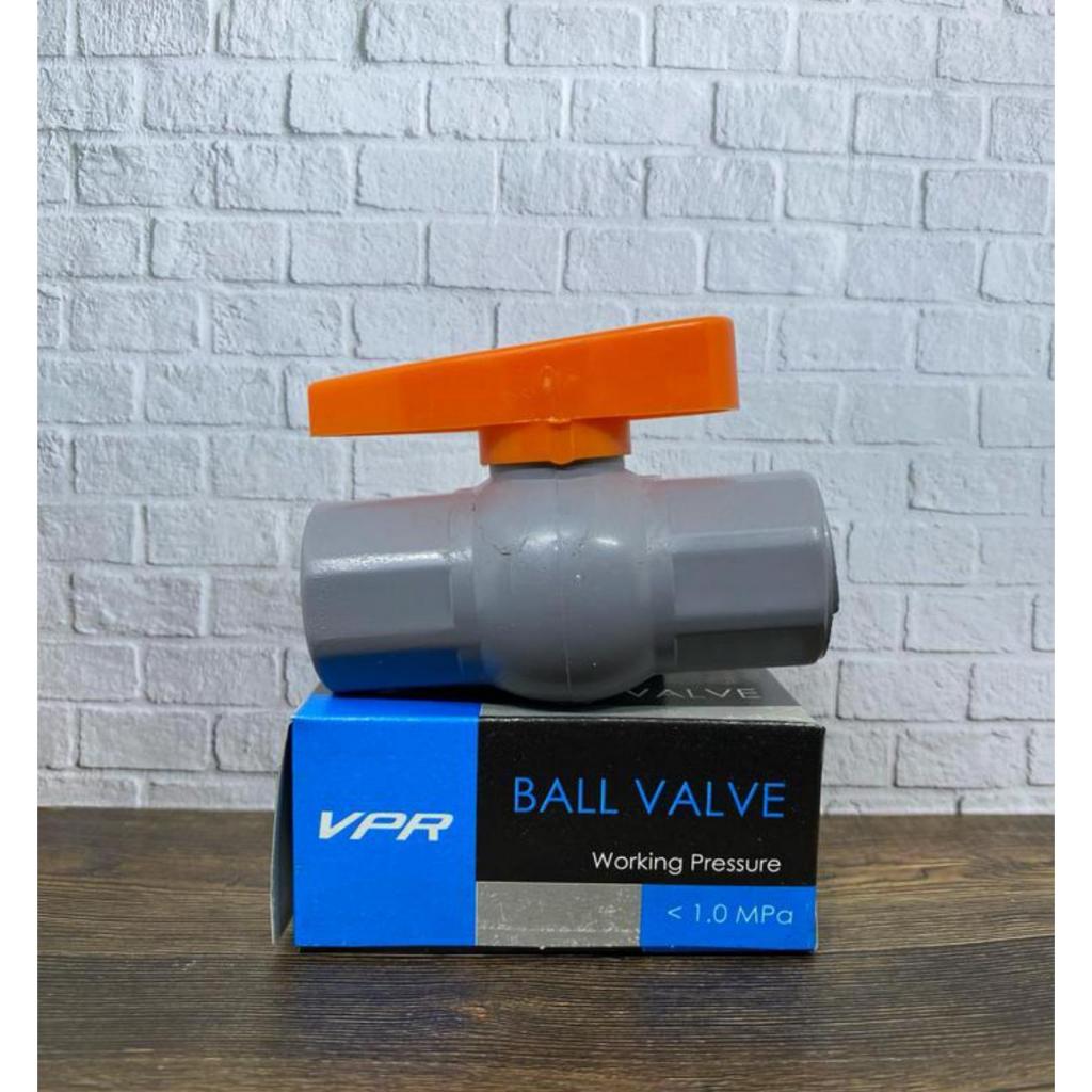 Jual Stop Kran Pipa Ballvalve PVC Pipa Paralon 1/2” 3/4" 1" / Ball Valve PVC VPR | Shopee Indonesia
