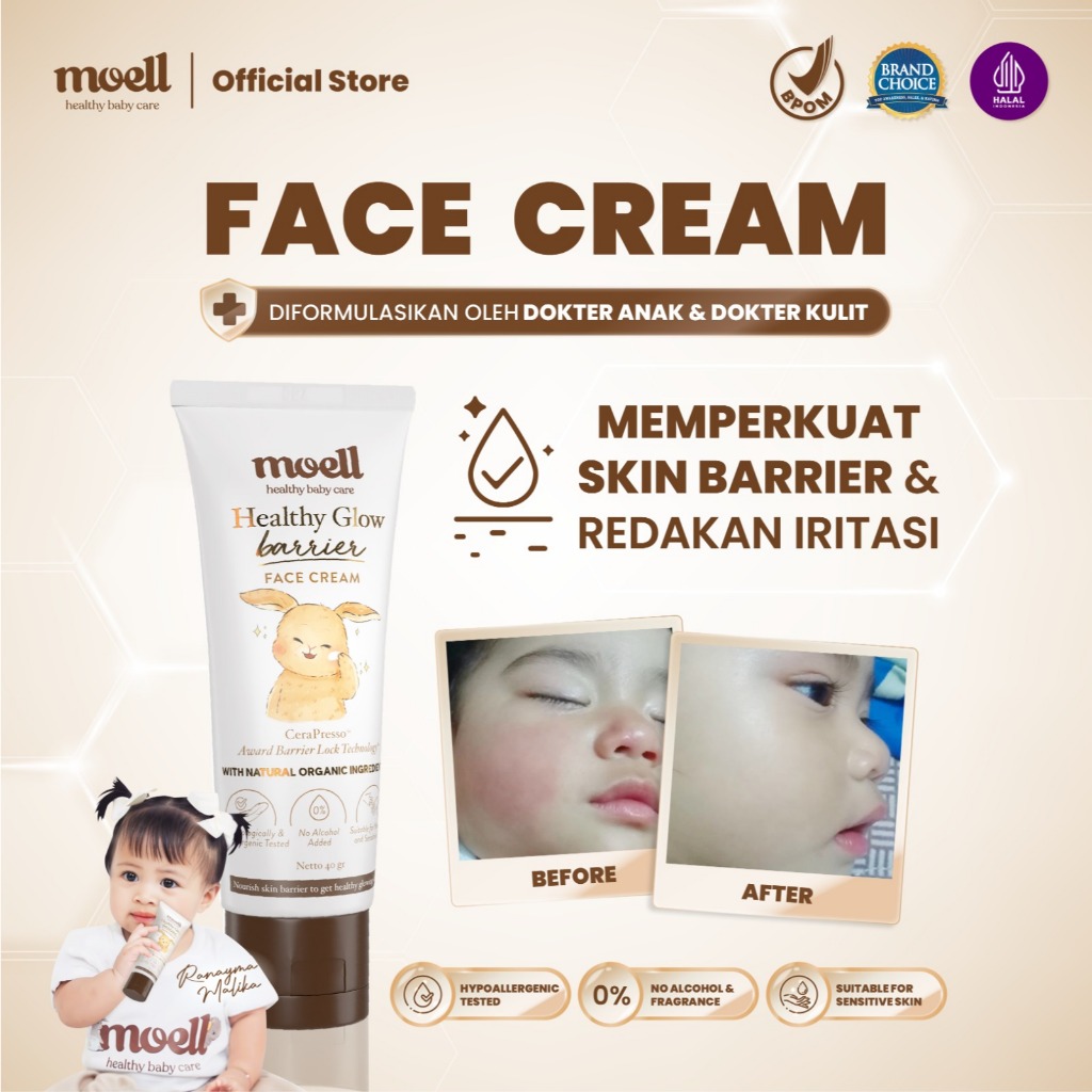 Jual Moell Face Cream 40gr Plant Based Probiotics & Panthenol ...