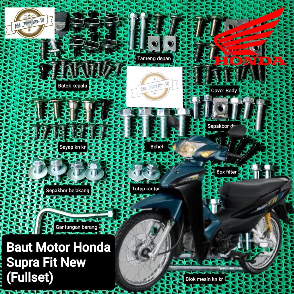 Jual Baut Supra Fit New Fullbody/ Baut Honda Supra Fit New 125 Fullset ...