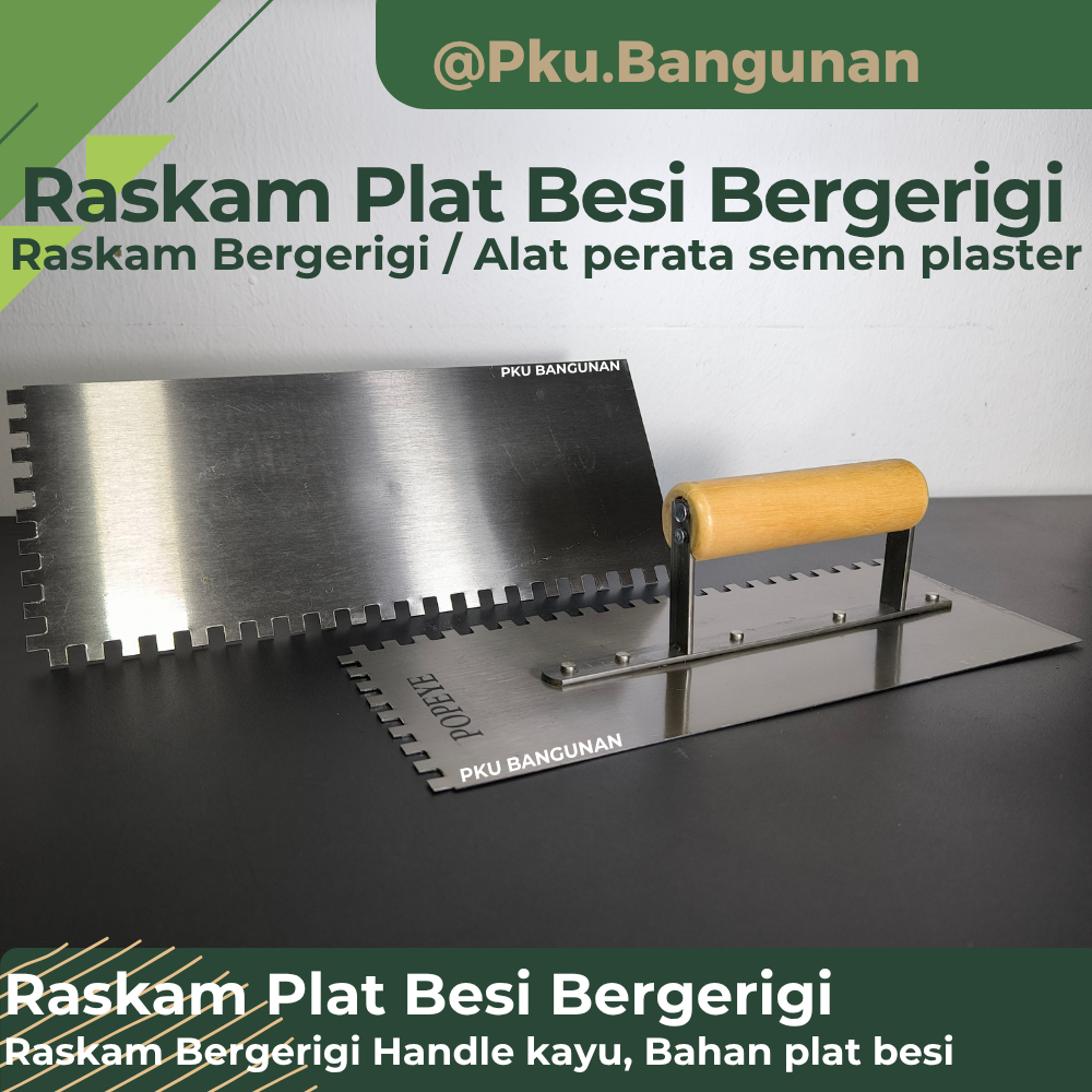 Jual Raskam BERGERIGI Plat Besi / Roskam Plat Besi Gagang Kayu / Alat ...