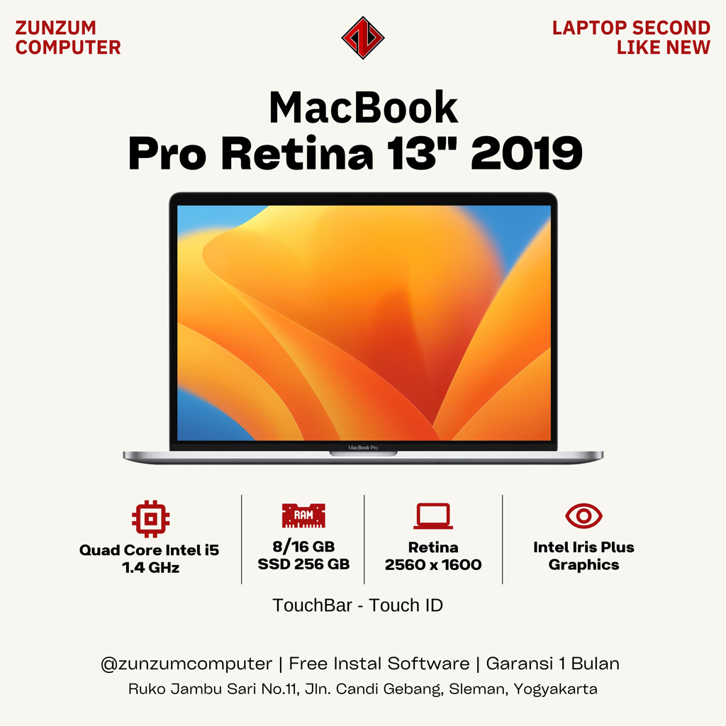 Jual Macbook Pro Retina 13 2019 MUHN2 Core i5 Ram 16GB SSD 256GB ...